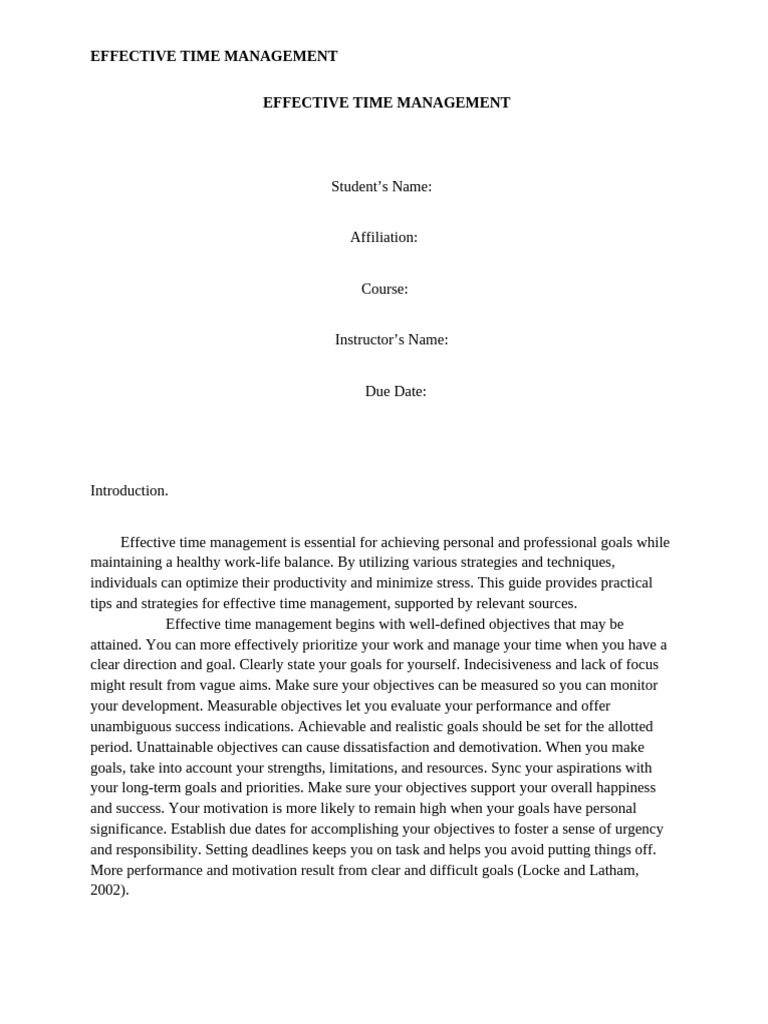 Mastering Effective Time Management | PDF | Goal | Professional Skills