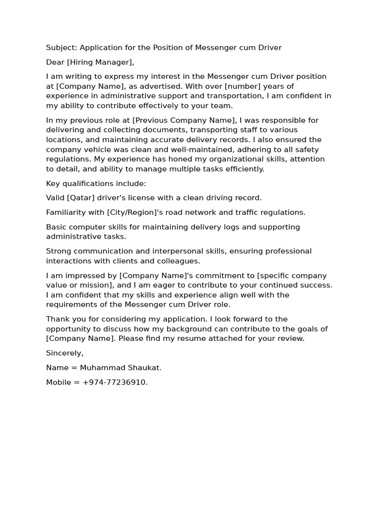 Covering Letter | PDF