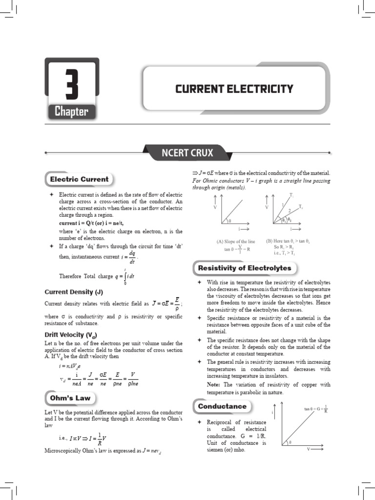 03_Current Electricity_(Theory) | PDF | Electrical Resistivity And Conductivity | Series And ...