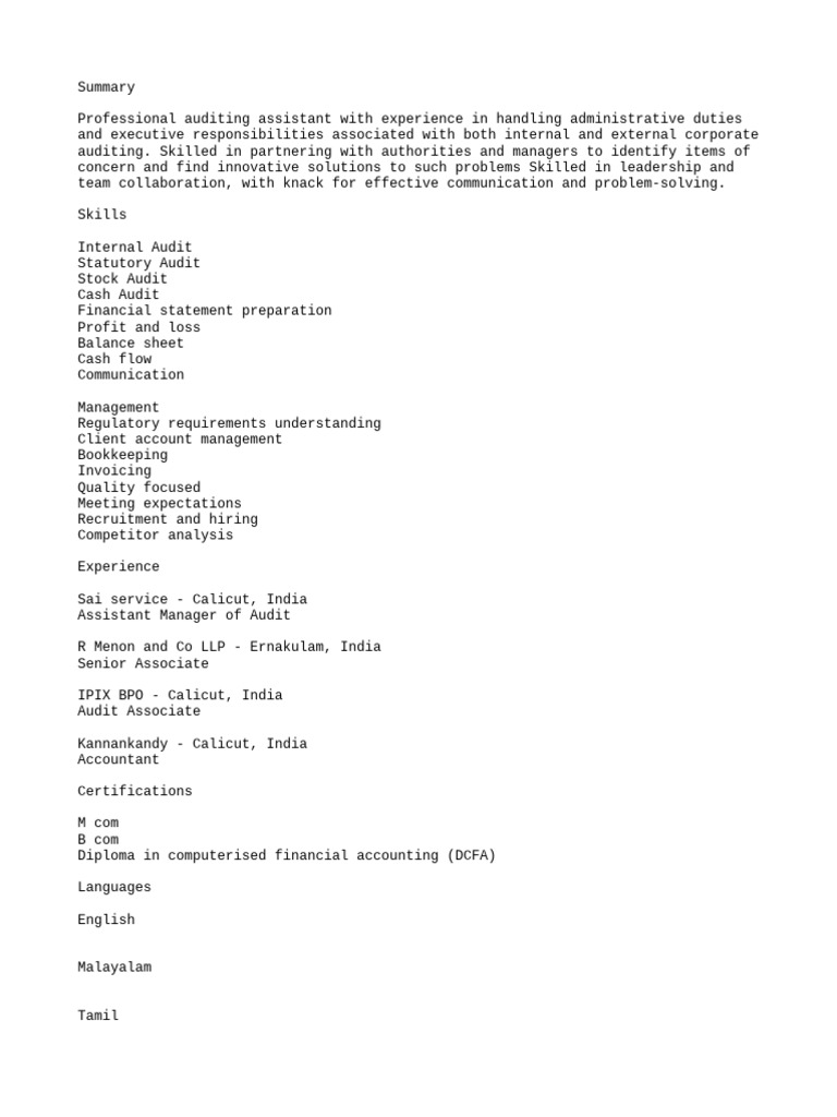 Sujith G CV | PDF