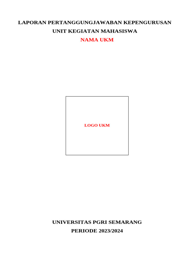 (Ukm) - Template - LPJK (1) Bendum | PDF