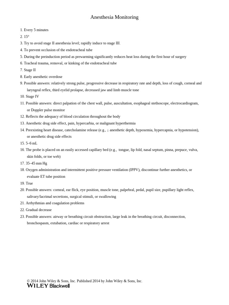 Anesthesia Monitoring Guidelines | PDF
