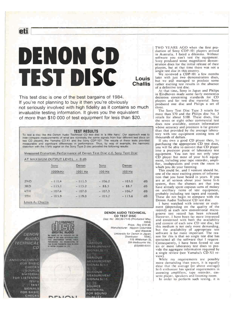 Denon Test Disc | PDF