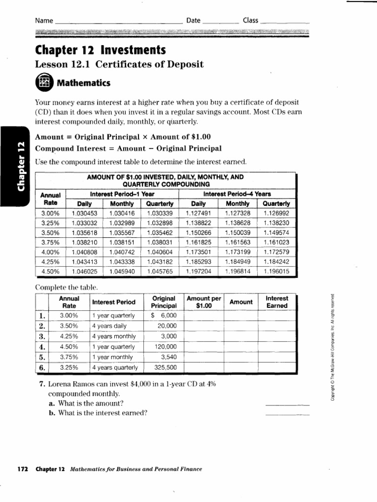 Chapter 12 Handouts | PDF | Interest | Stocks