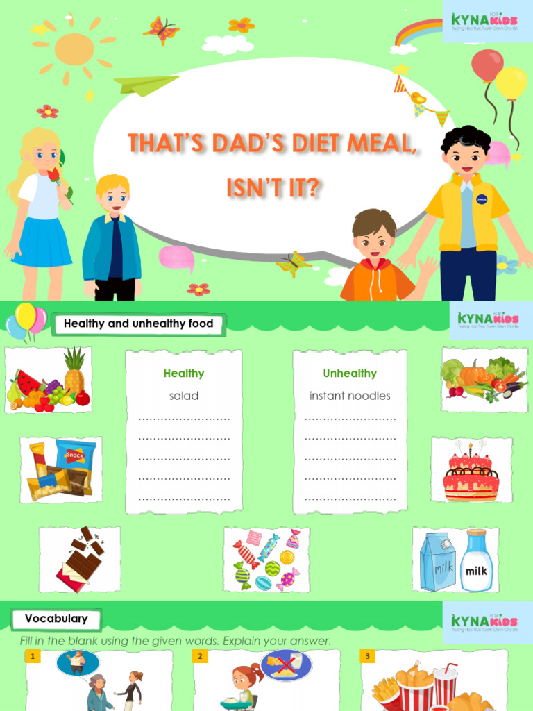 Dad's Diet: Healthy vs. Unhealthy Foods | PDF | Dieting | Fast Food