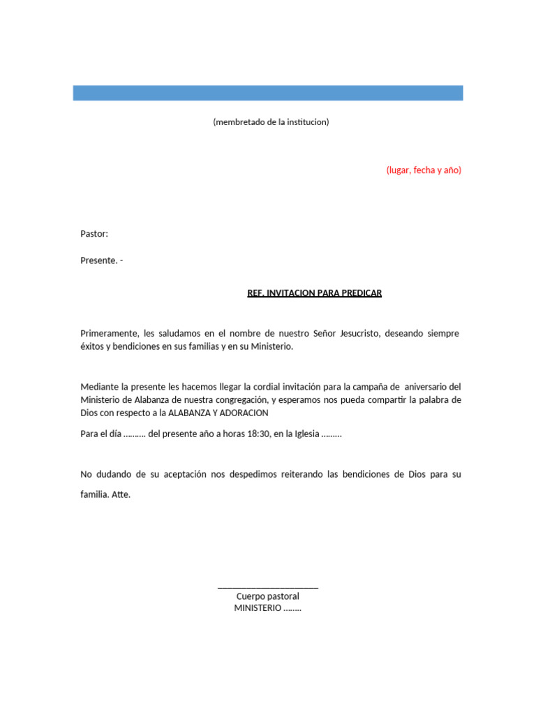 Carta de Invitacion | PDF