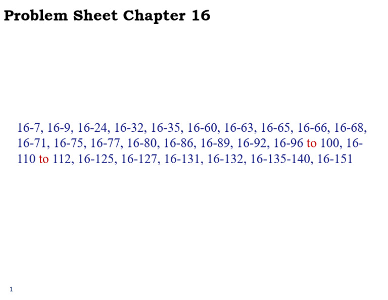 Problem Sheet Chap 16 | PDF
