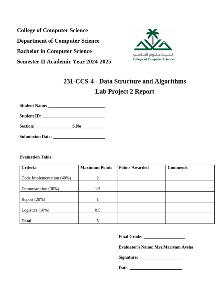 231-CCS-4_Lab_Project2_Template | PDF