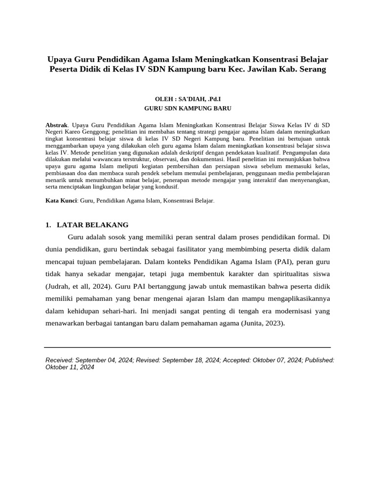 KARYA ILMIYAH SA'DIAH, S.pd.i | PDF