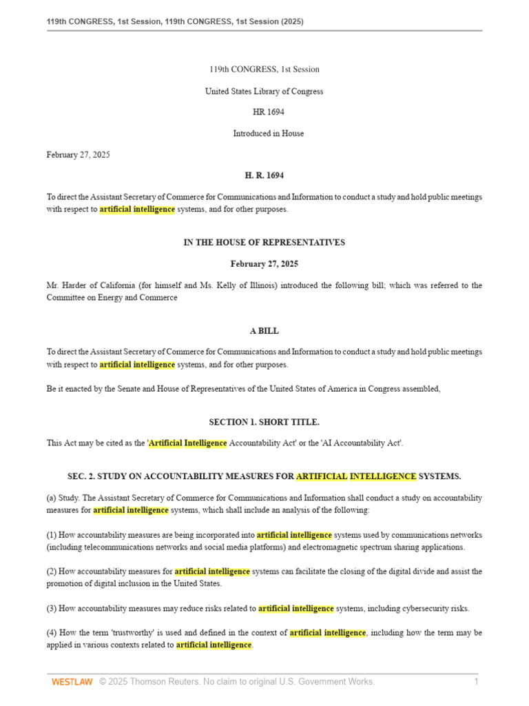 02 - 119th CONGRESS 1st Session | PDF | United States Congress ...
