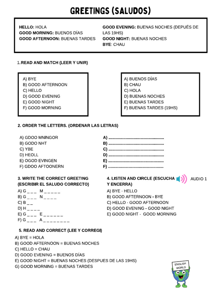 Greeting Saludos | PDF