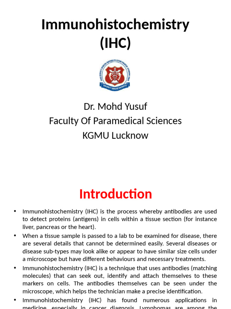 Immunohistochemistry | PDF | Immunohistochemistry | Immunofluorescence