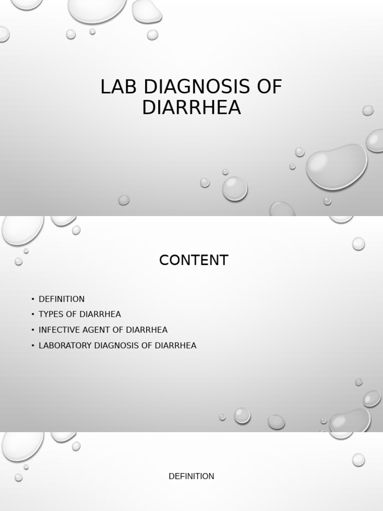 Lab Diagnosis of Diarrhea Overview | PDF | Diarrhea | Immunology