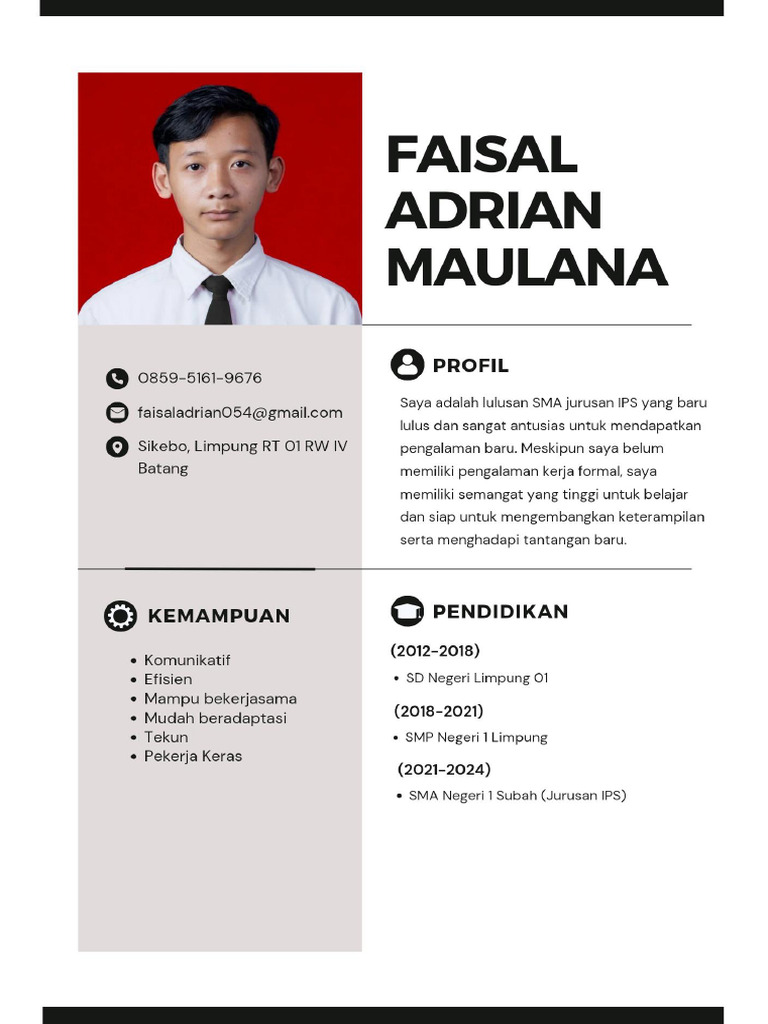 CV Faisal Adrian Maulana | PDF
