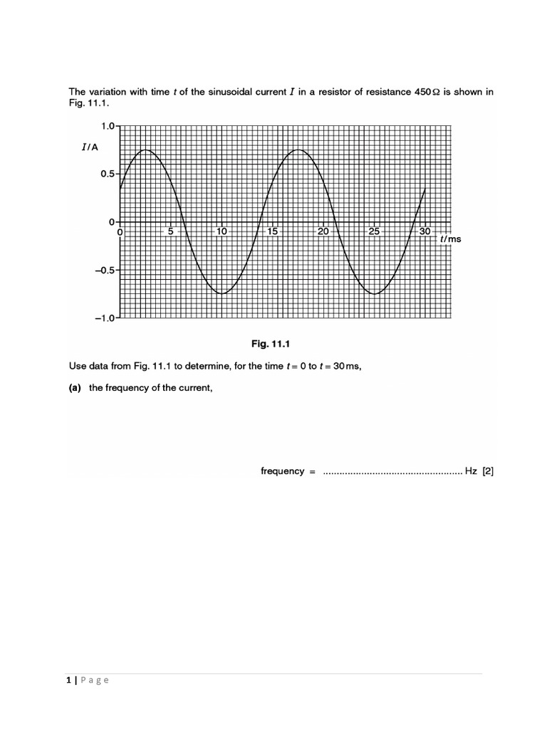 Alternating Currents Worksheet | PDF