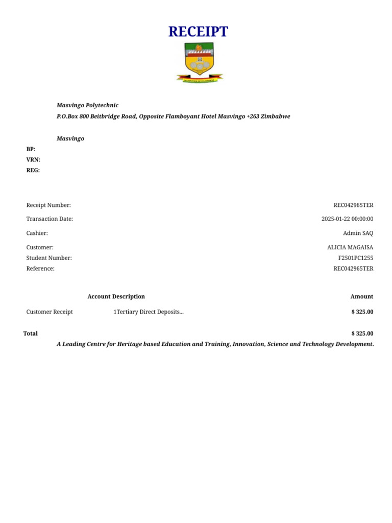 SAQ ERP Receipt | PDF