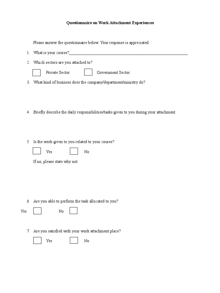 Attachment Questionnaire | PDF