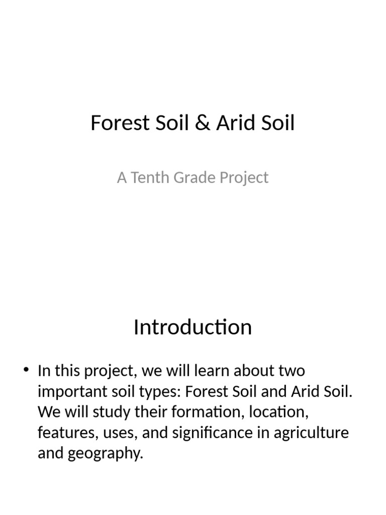 Arid Soil: Features and Location | PDF
