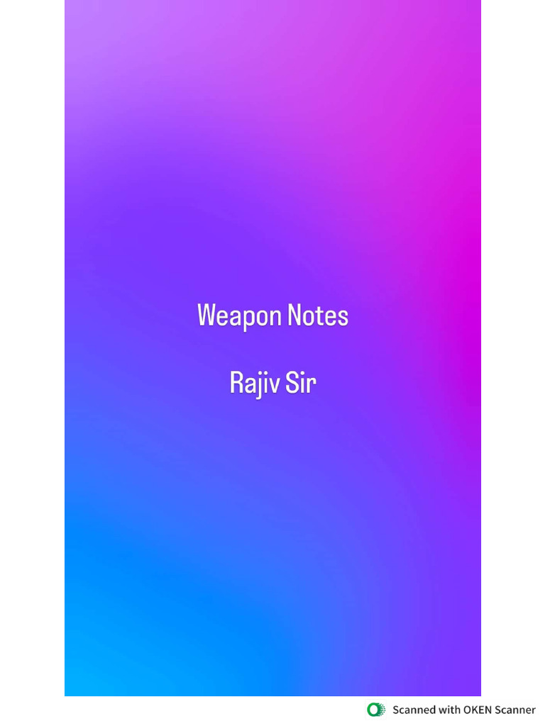 Weapon Notes | PDF