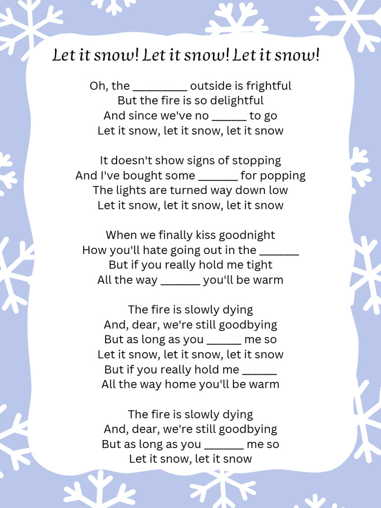 Let It Snow! Let It Snow! Let It Snow! | PDF