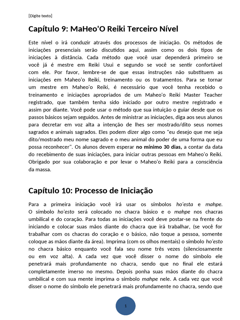 Iniciações em Maheo'o Reiki Nível 3 | PDF | Reiki | Chacra