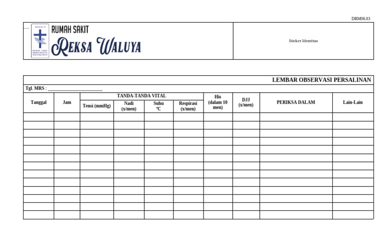 RM.02.04.04 - LEMBAR OBSERVASI PERSALINAN - Copy | PDF
