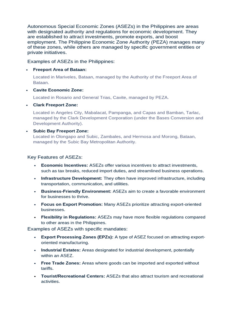 Autonomous Special Economic Zones | PDF | International Business | Trade