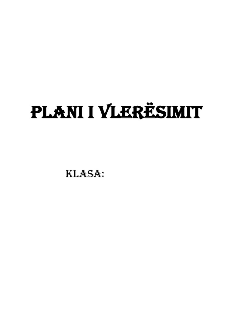 1 Plani I Vleresimit Klasa V Copy 2 | PDF