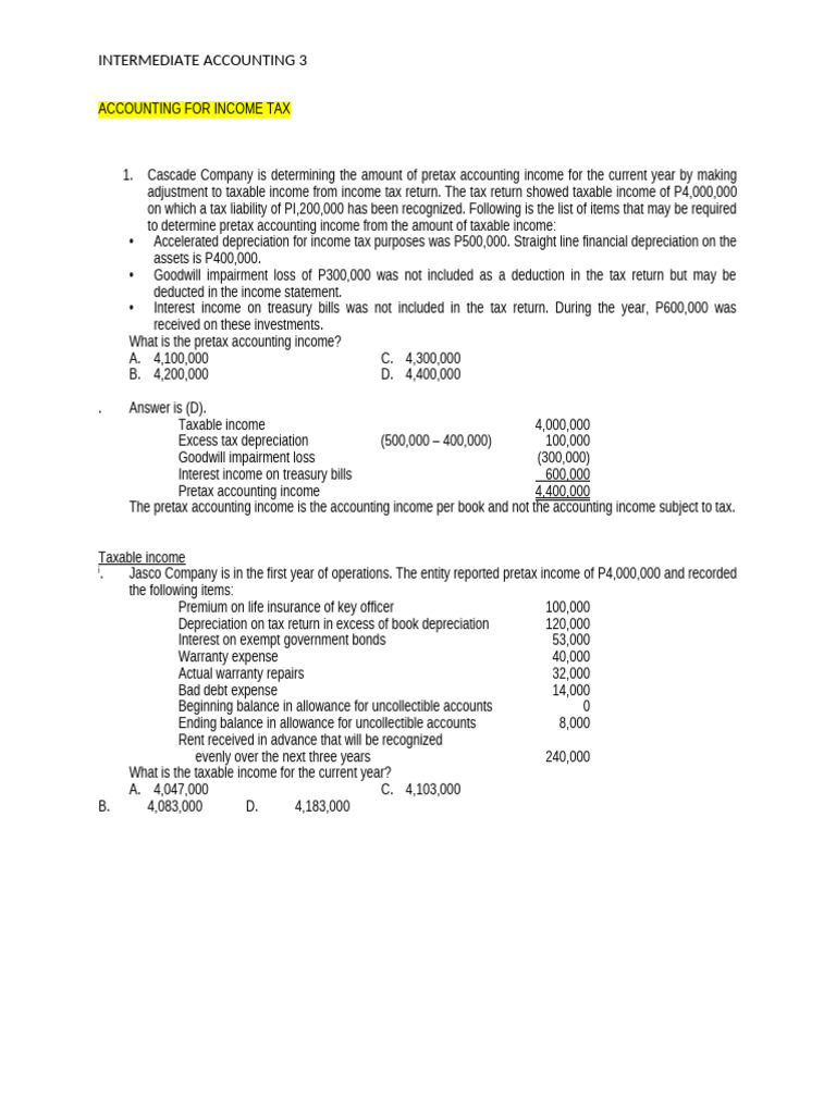 Income Tax Accounting Adjustments Guide | PDF | Bad Debt | Depreciation