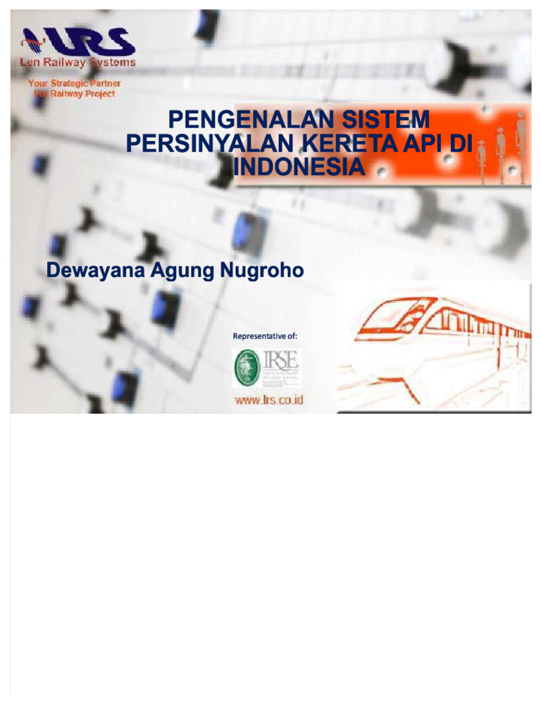 PDF Pengenalan Sistem Persinyalan Kereta API Di Indonesia Dewayana ...