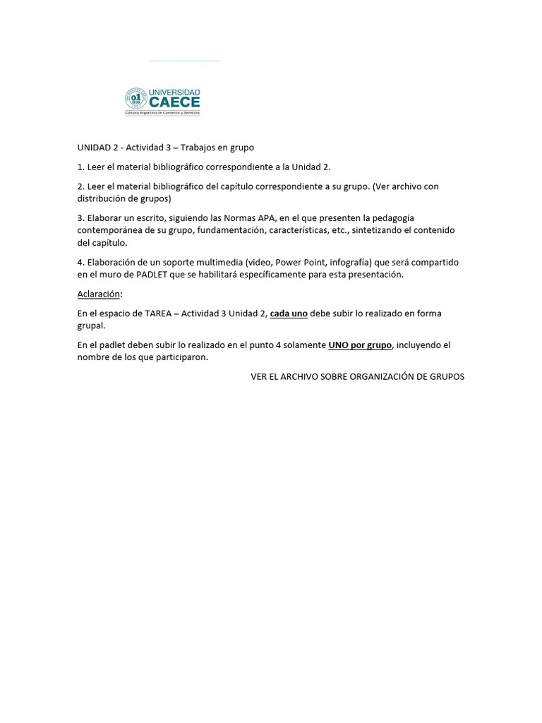 Unidad 2. Actividad 3 - CONSIGNA 2025 | PDF