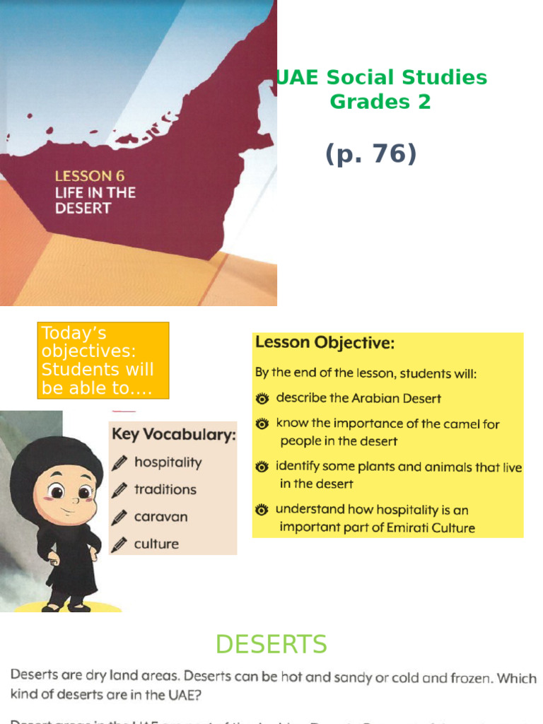 Grades 2 UAE SS L5 Life in The Desert - PPTM | PDF
