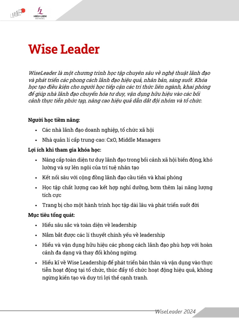 QTHL-Brochure WiseLeader2024 | PDF