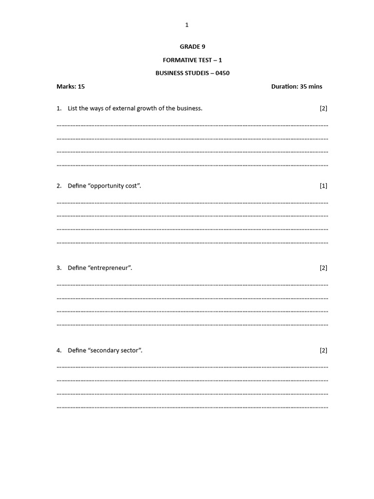 GRADE+9++FA+1+QP | PDF | Business | Economies