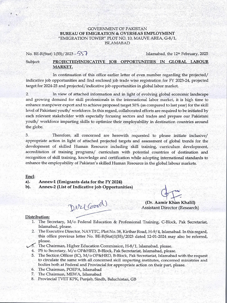 Projected Indicative Job Opportunities in Global Labour Market | PDF
