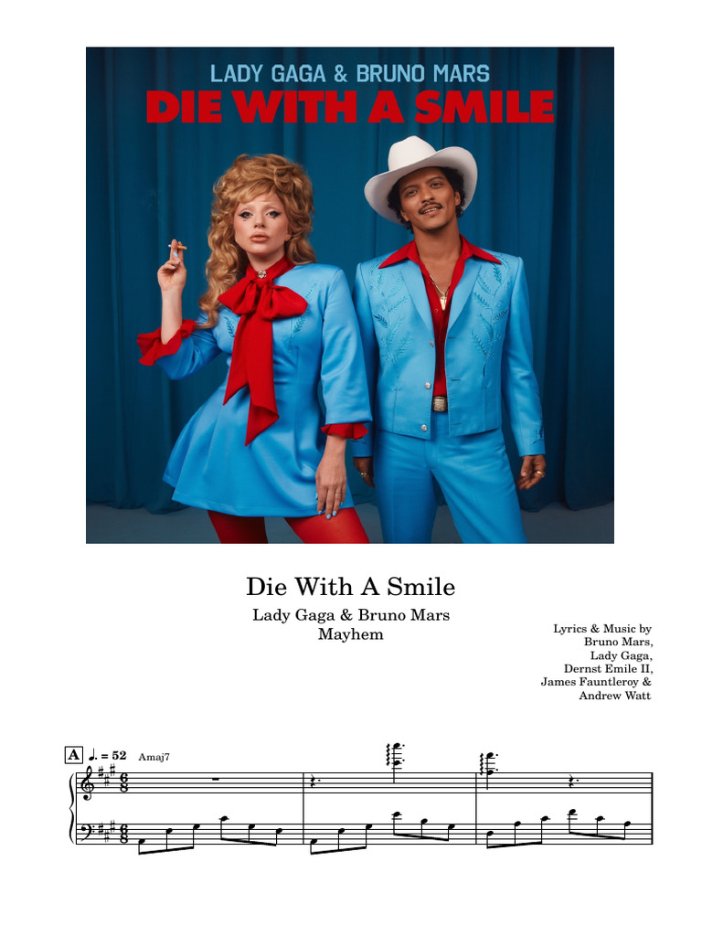 Die With A Smile - Lady Gaga Bruno Mars | PDF | Number One Singles ...