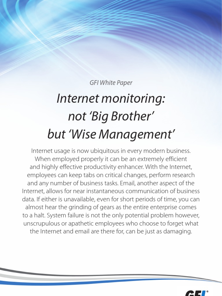 Internet Monitoring: Not Big Brother' But Wise Management' | PDF ...
