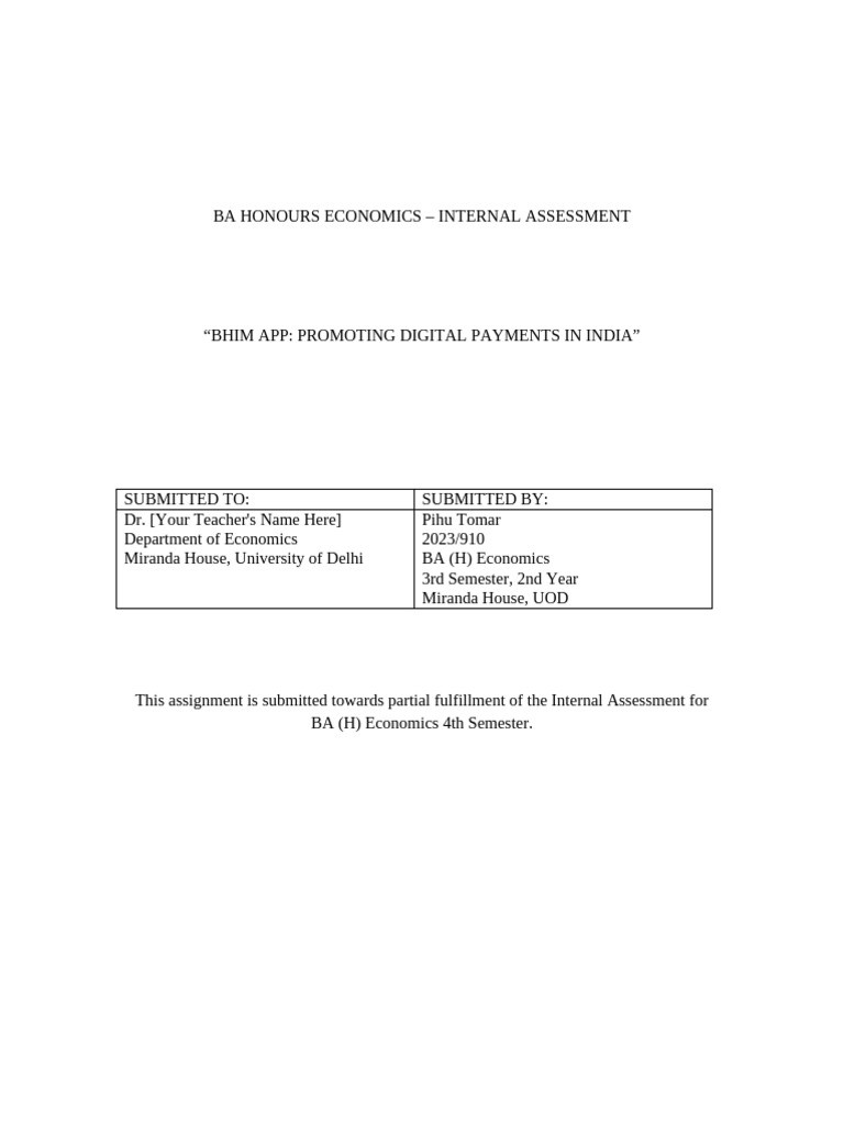 BHIM App Assignment Part3 | PDF | Computing | Financial Technology