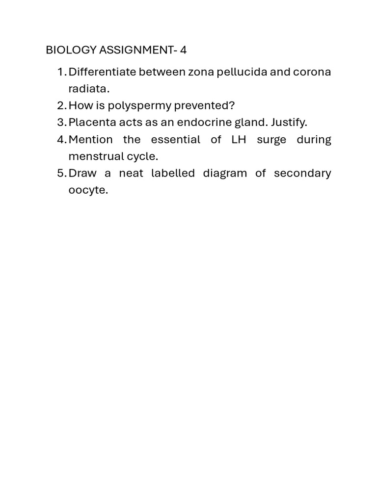 Bio Assignment 4 | PDF