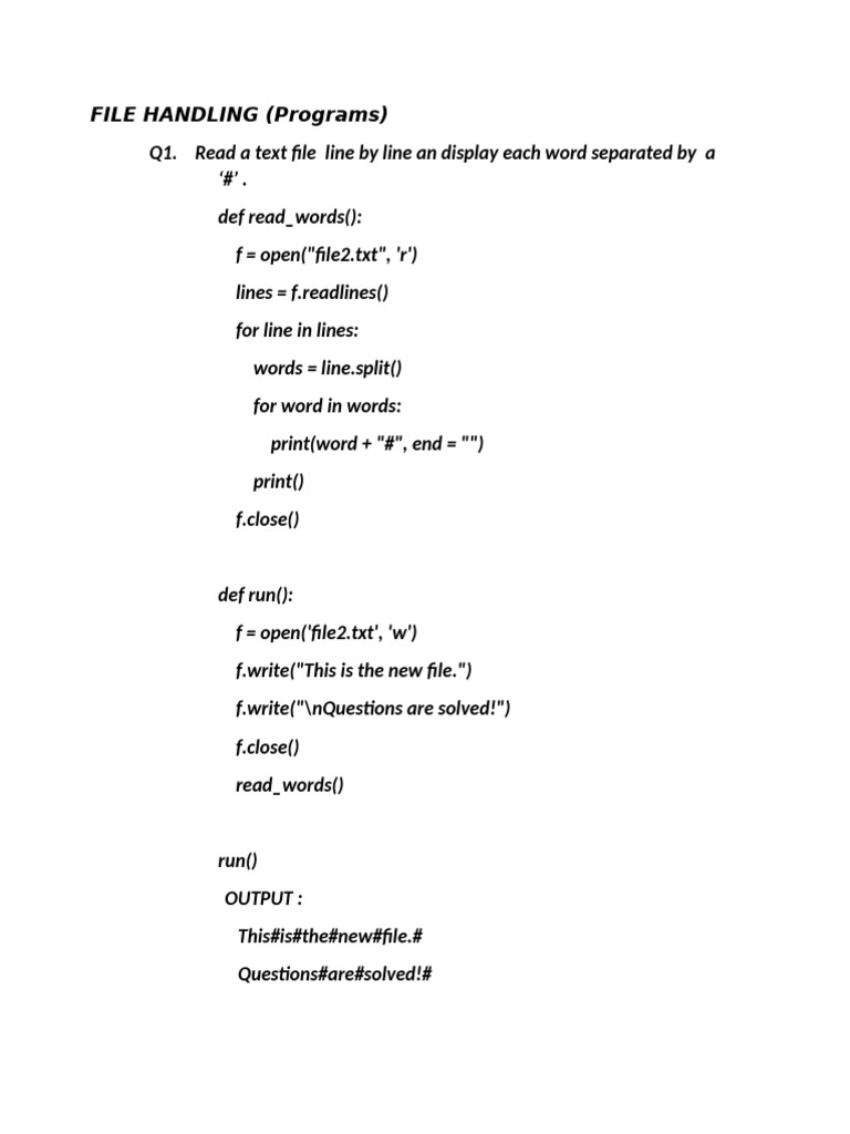 File Handling (Programs) | PDF | Filename | Letter Case