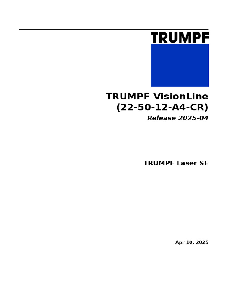 TRUMPF Manual - MANUAL VISION | PDF | Computing | Computer Engineering