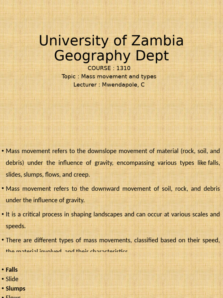 Types of Mass Movement in Geography | PDF | Landslide | Snow