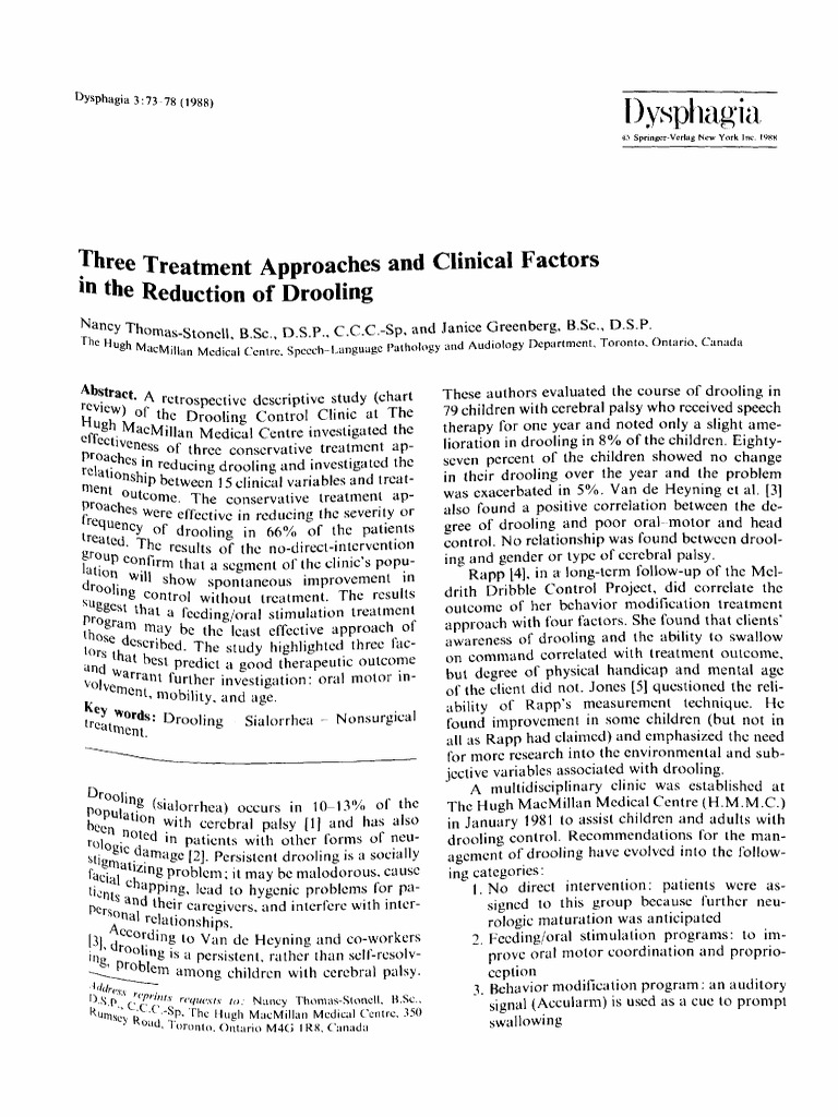 Three Treatment Approaches and Clinical Factors in The Reduction of ...