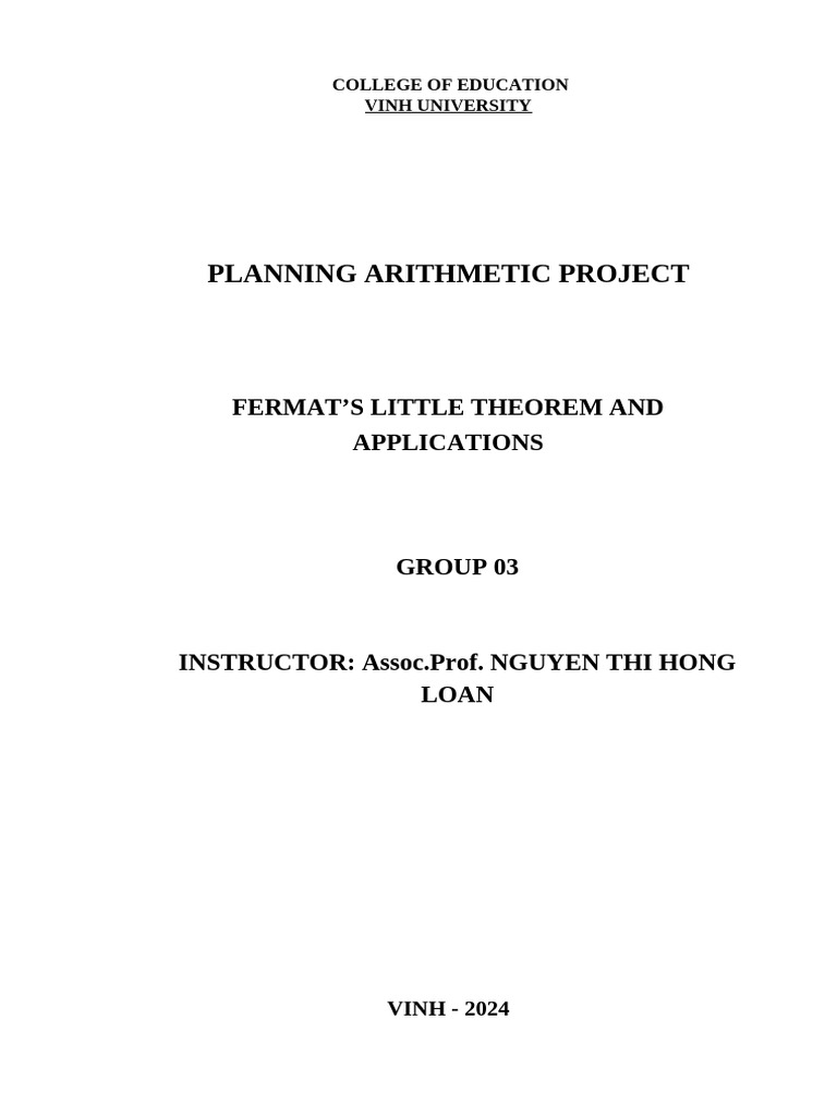 Group 3 - Planning Arithmetic Project | PDF | Prime Number | Arithmetic