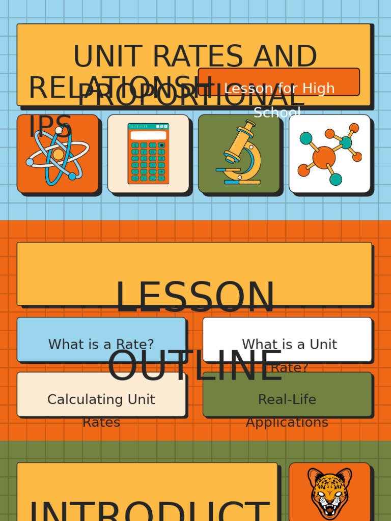 Unit Rates and Proportional Relationships Lesson for High School | PDF ...