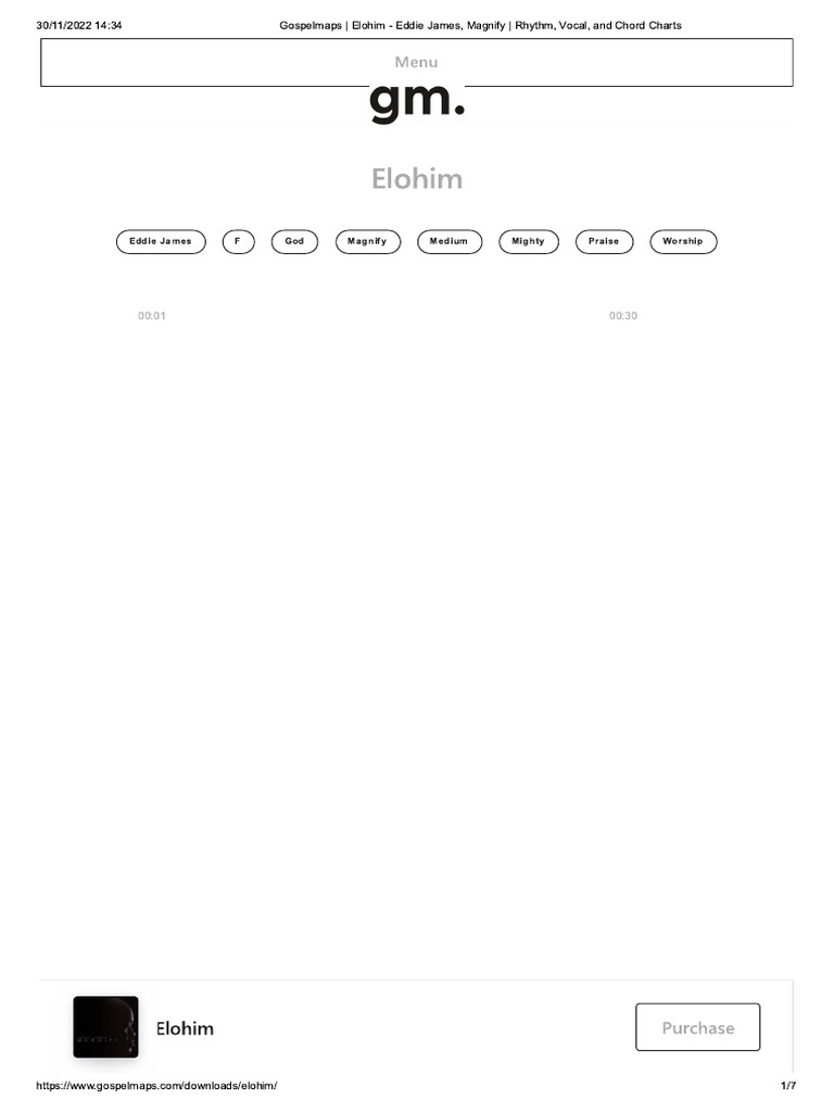 Gospelmaps - Elohim - Eddie James, Magnify - Rhythm, Vocal, and Chord ...