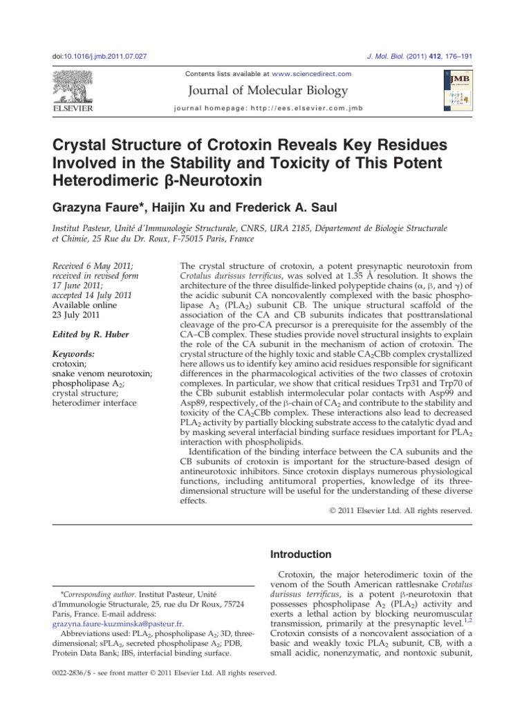Crotoxina Estrutura | PDF | Alpha Helix | Protein Structure
