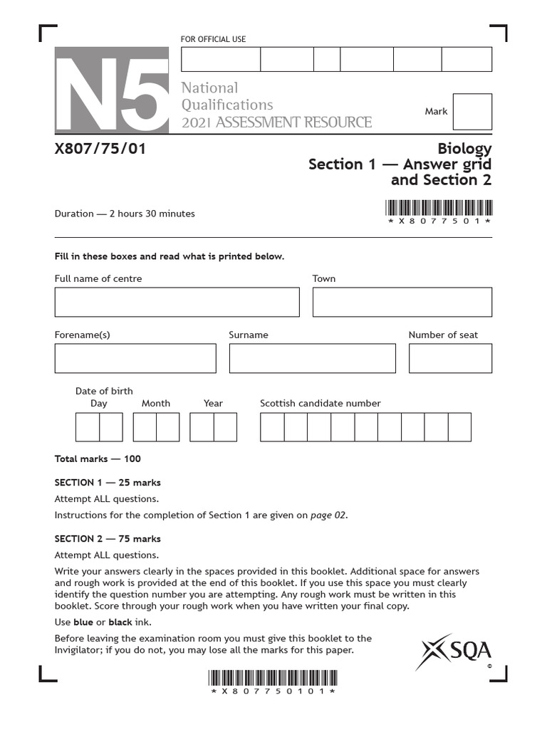 N5 Biology Section2 2021 | PDF | Enzyme | Photosynthesis