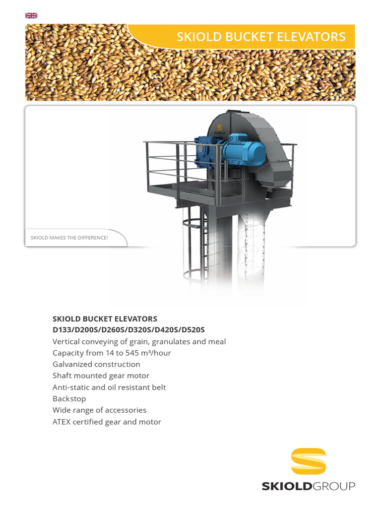 Bucket_Elevator_D133_D200S_D260S_D320S_D420S_D520S_Data_Sheet_EN | PDF | Elevator | Belt ...