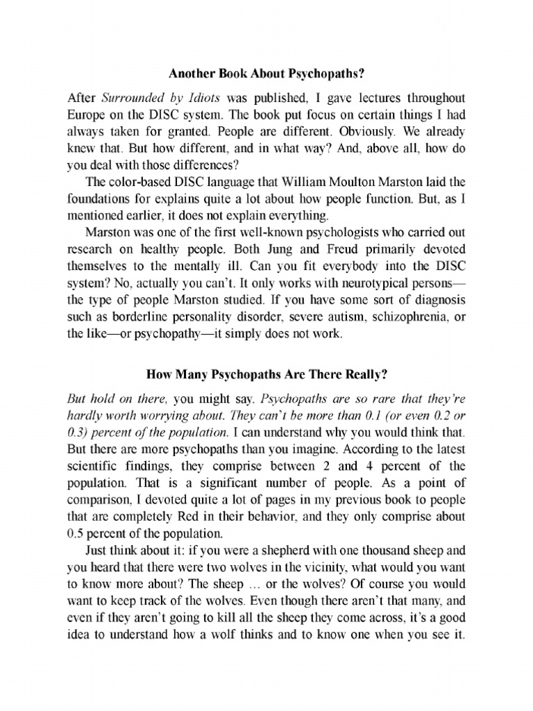 Surrounded by Psychopaths, by Thomas Erikson - Page - 013 | PDF